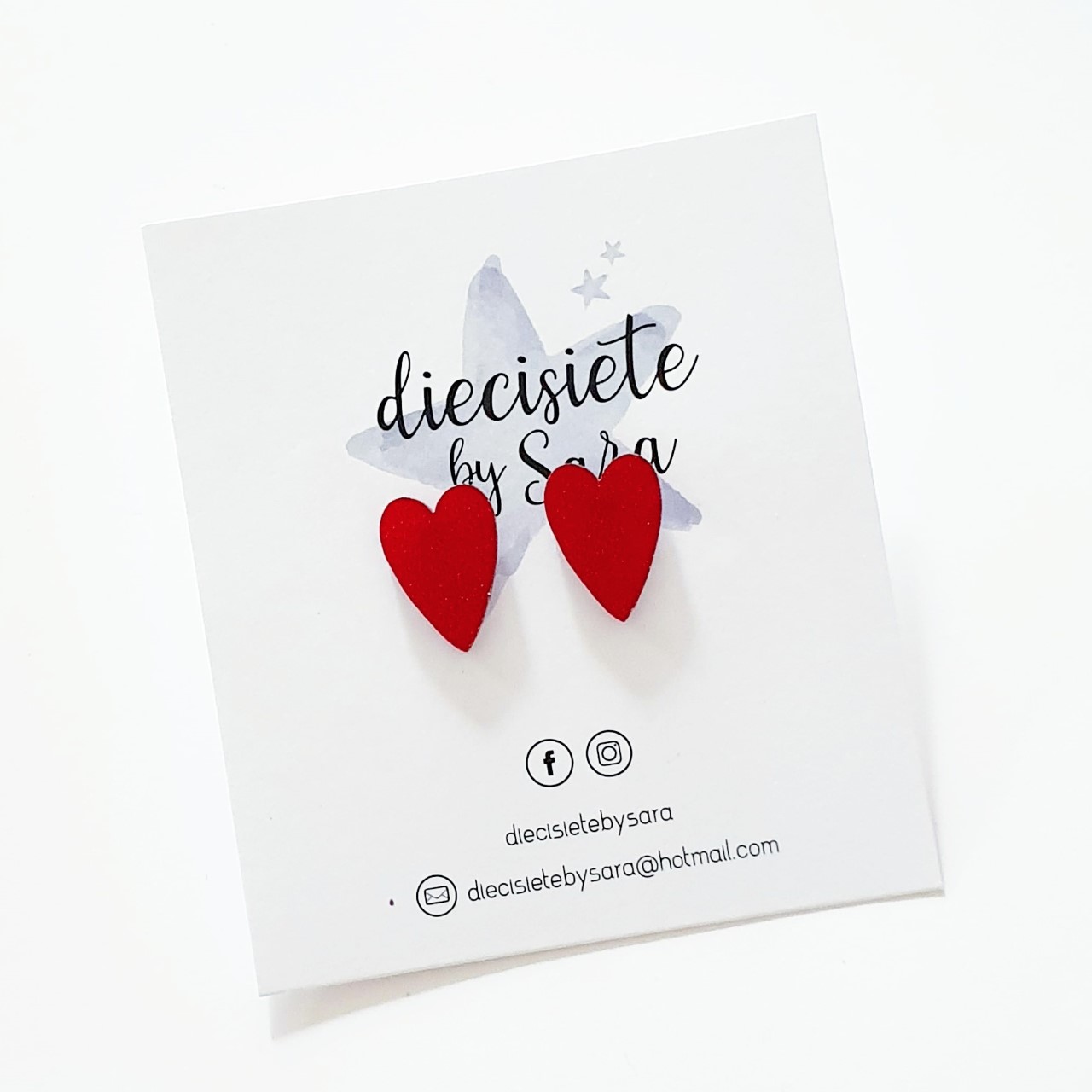 Pendientes Corazón Mini Rojo Glitter – Joyería acebo – Joyerías en León