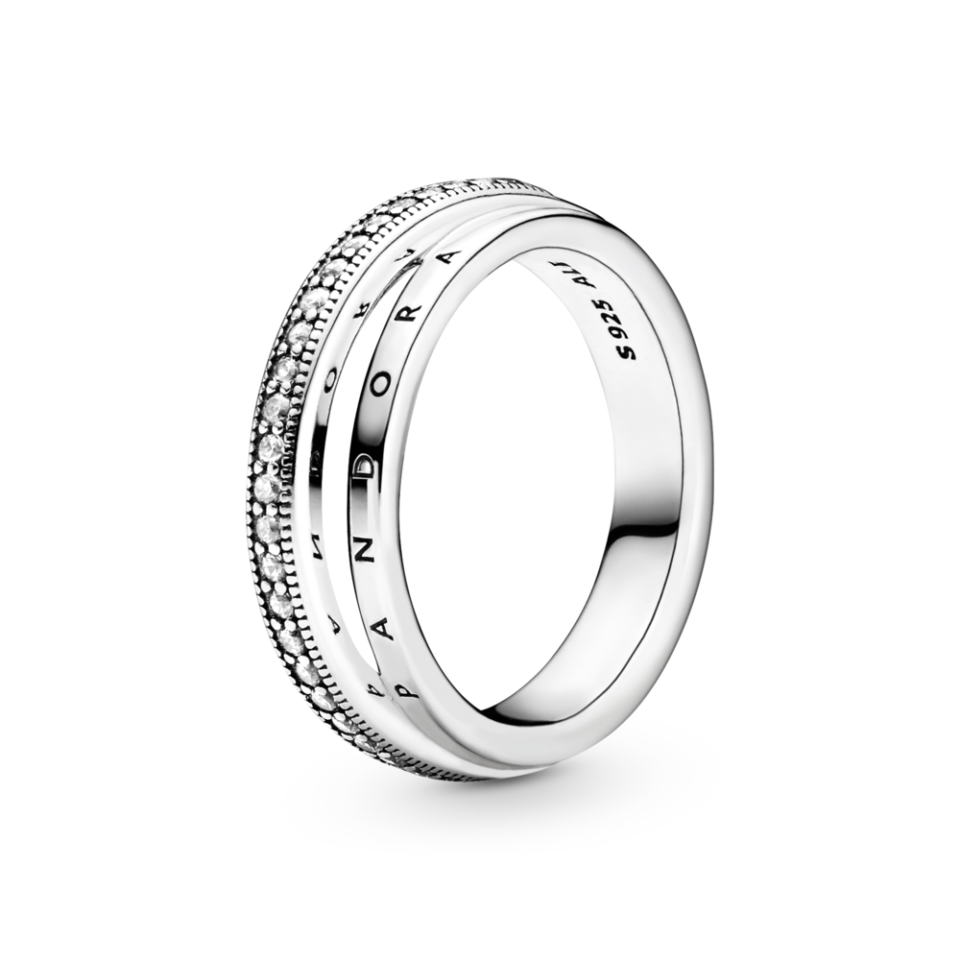 Anillo en plata de ley Triple Banda en Pavé – Joyería acebo – Joyerías ...