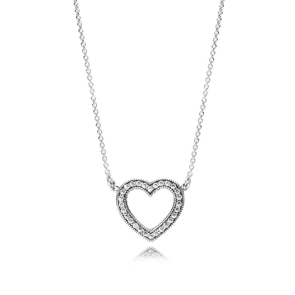 Collar en Plata de Ley Corazón Amado 590534cz-45 – Joyería acebo ...